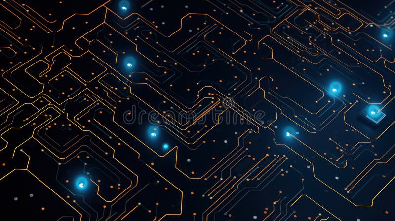 Artificial Intelligence Circuitry Pattern Background. Futuristic AI-themed Background with ...