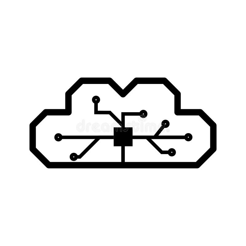 Artificial Intelligence Cloud Icon. Icon and Logo. Outline Design Style ...