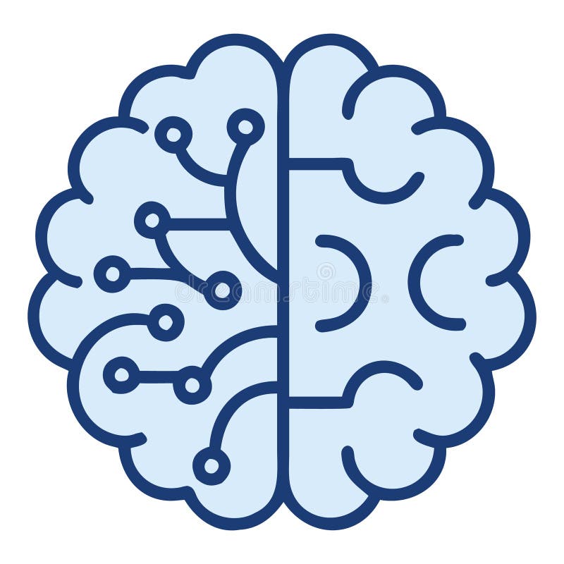 Artificial Intelligence Cloud Technology Brain Stock Illustration - Illustration of isolated ...