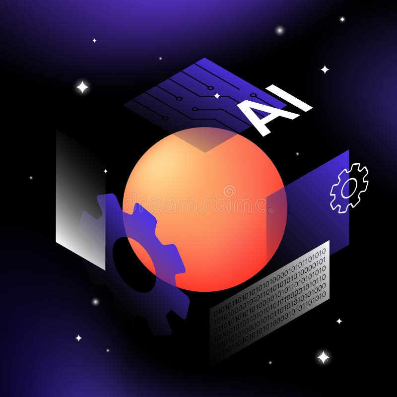 Artificial Intelligence, Coding and Machine Learning Illustration ...