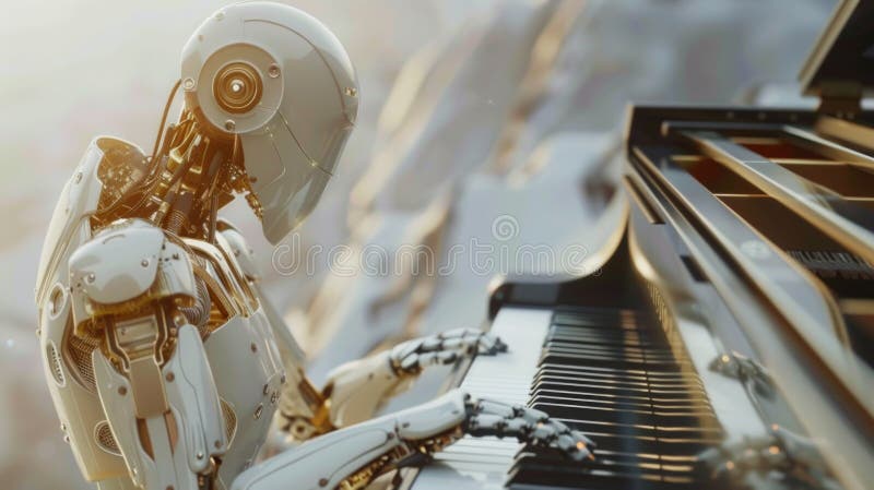Humanoid Robot Plays Digital Piano Skillfully Stock Photos - Free ...