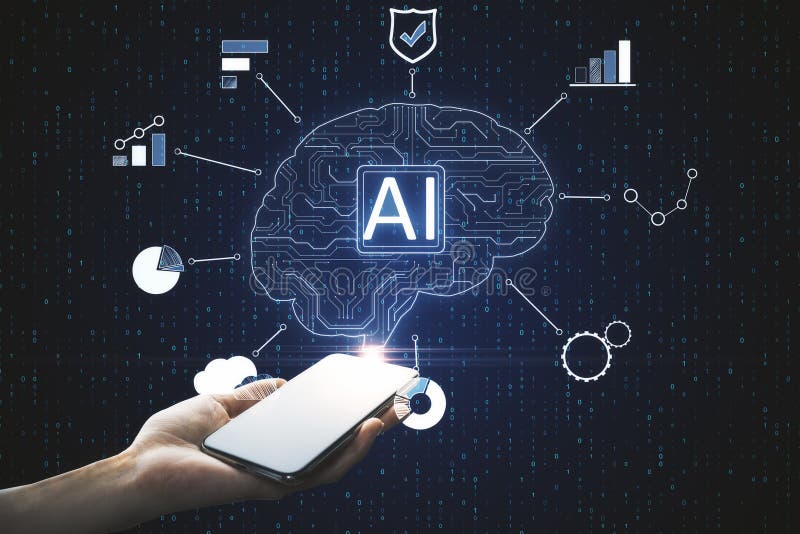 Artificial Intelligence and Communication Concept Stock Image - Image ...
