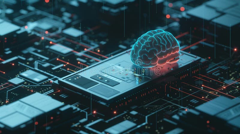 Artificial Intelligence: a Computer Circuit Board is Shown with a Human ...