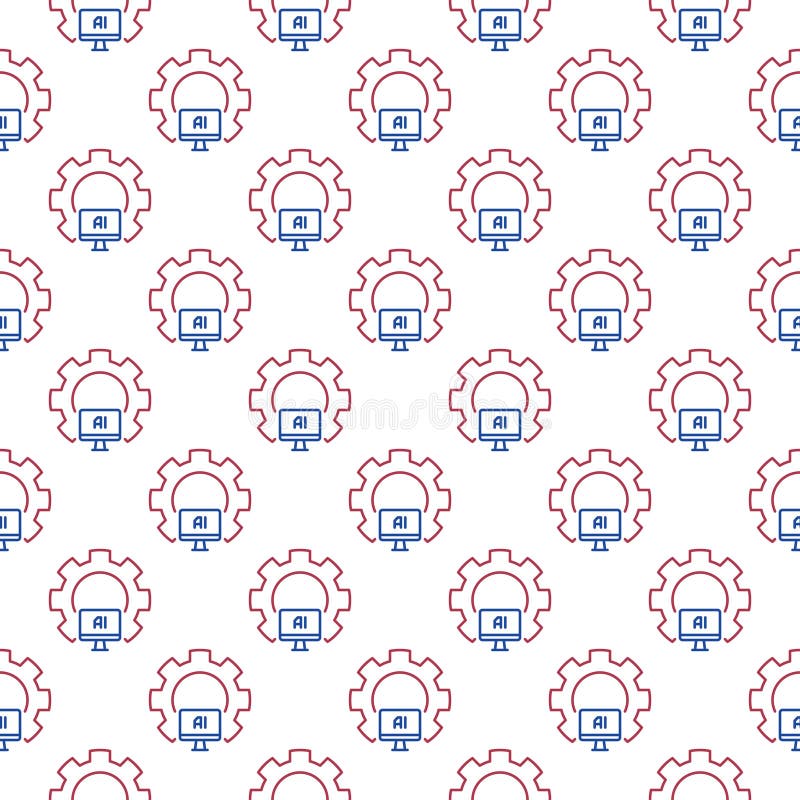 Artificial Intelligence Computer Inside Cog Wheel Vector AI Seamless ...