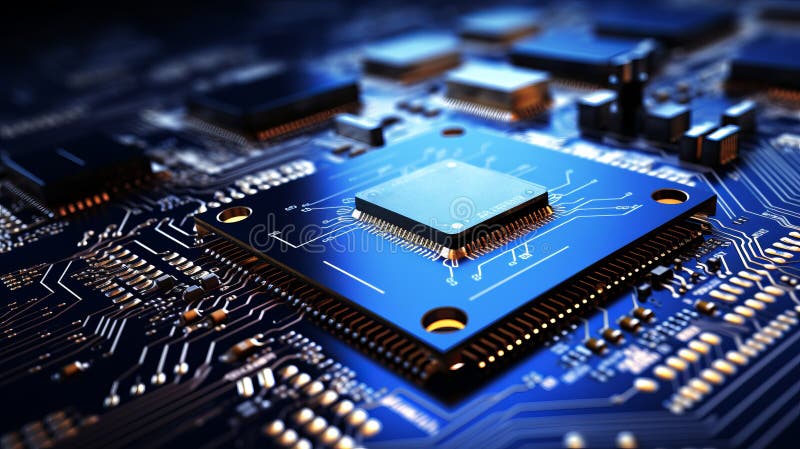 Artificial Intelligence Computer Micro Processor on Circuit Board of ...