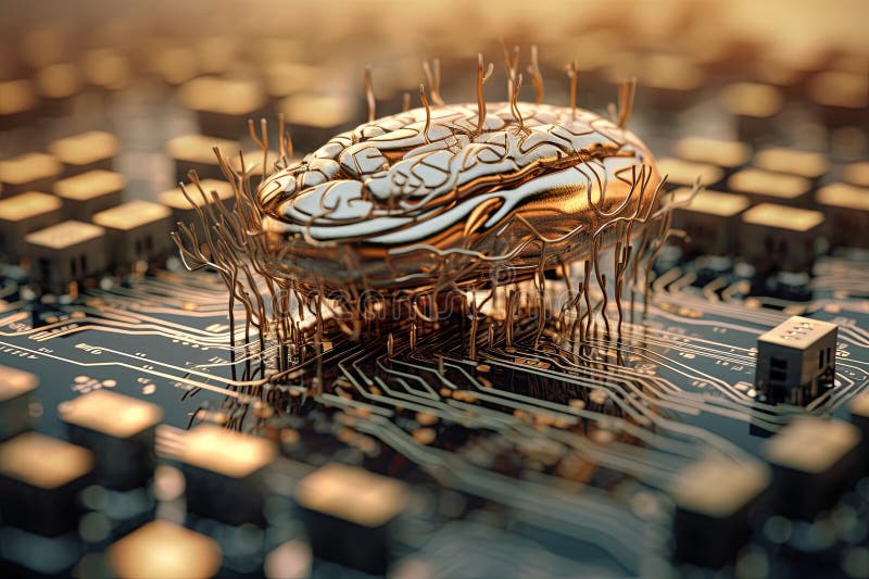 Artificial Intelligence Computer Processor. Human Brain As a Robot. Ai ...