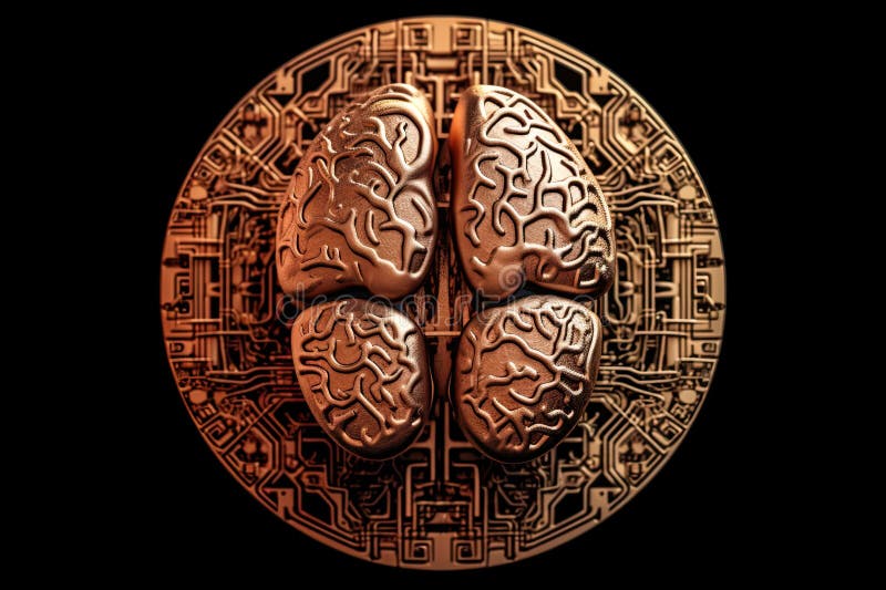 Artificial Intelligence Computer Processor. Human Brain As a Robot. Ai ...