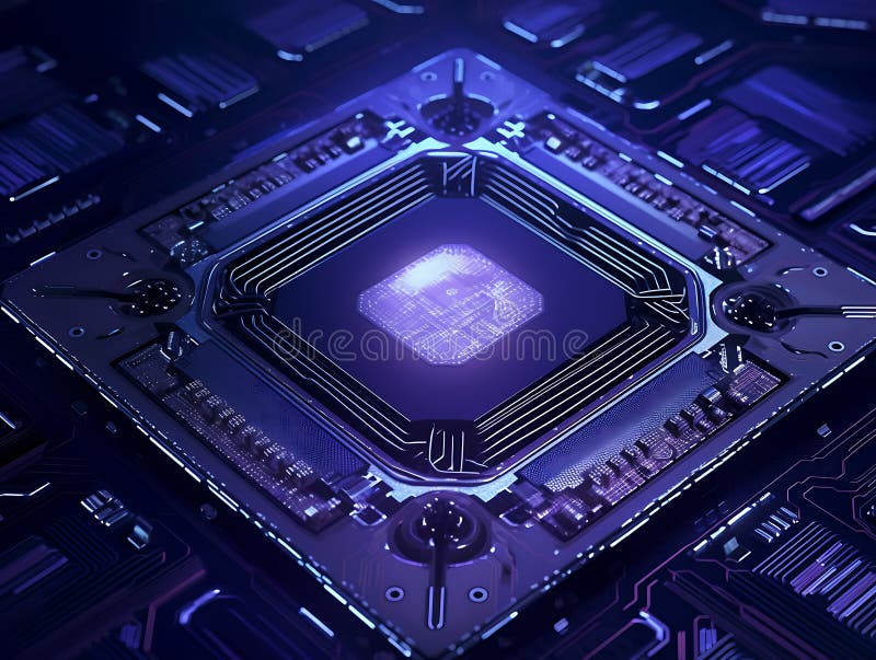 Artificial Intelligence and Computers. AI Generative Stock Illustration ...