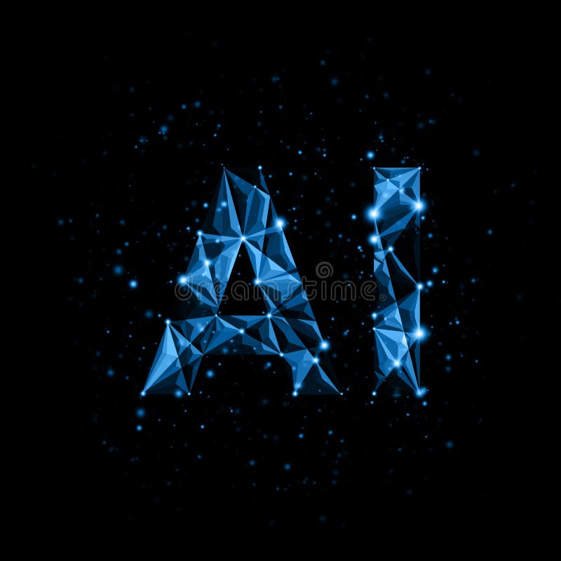 Artificial Intelligence Concept AI on Black Background Stock ... Artificial Intelligence Concept AI on Black Background Stock ...