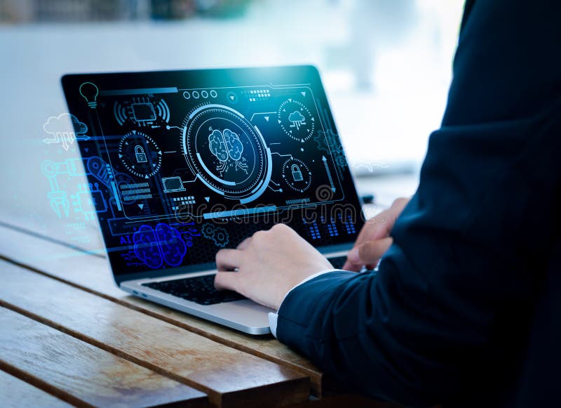 Artificial Intelligence Concept AI. Futuristic Virtual Graphics of ...