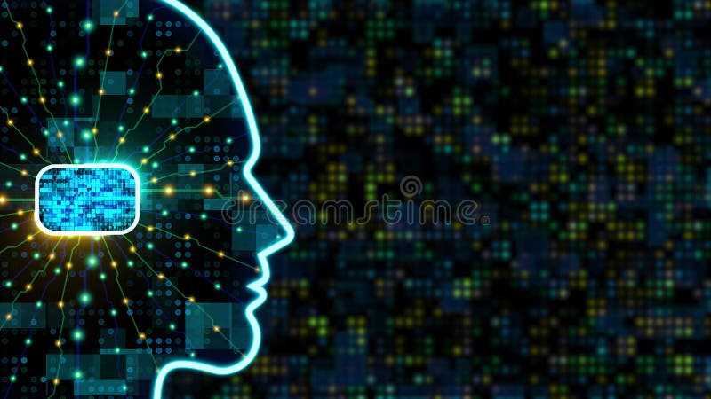 Artificial Intelligence Concept Animation with Human Face Stock Video ...