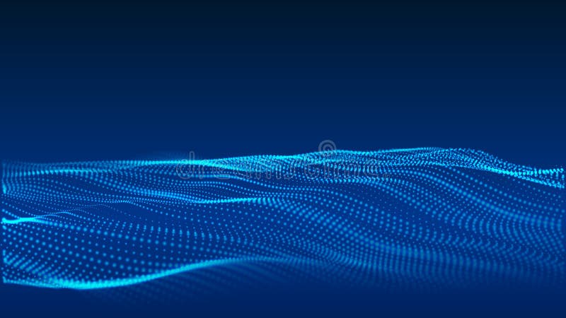 Artificial Intelligence Concept. Big Data Visualization. Blue Cyber ...