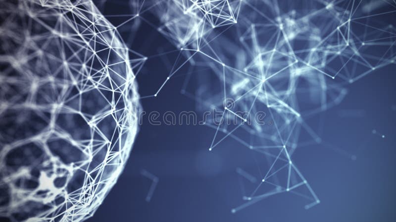 Artificial Intelligence Concept. Big Data Visualization. Blue ...