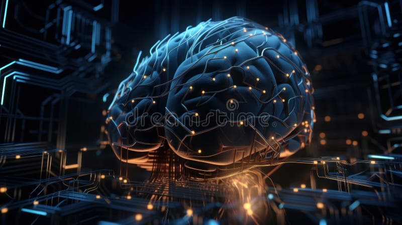 Artificial Intelligence Concept with Digital Android Brain and Circuit ...