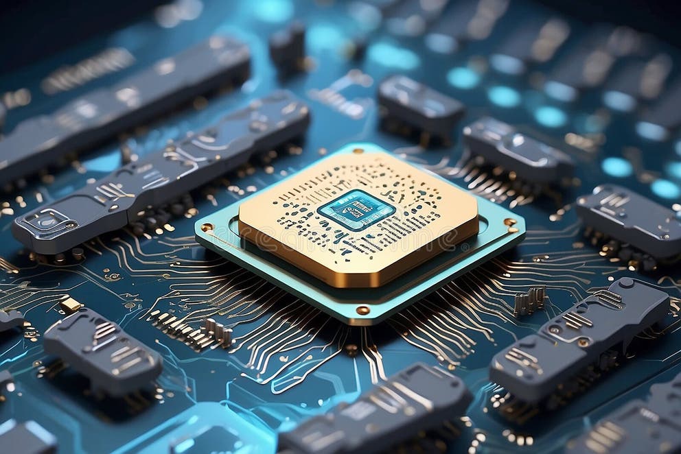 Artificial Intelligence Concept. Close- Up of Computer Chip with AI ...