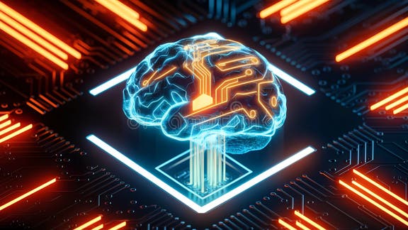 Artificial Intelligence Concept CPU Quantum Computing with Human ...