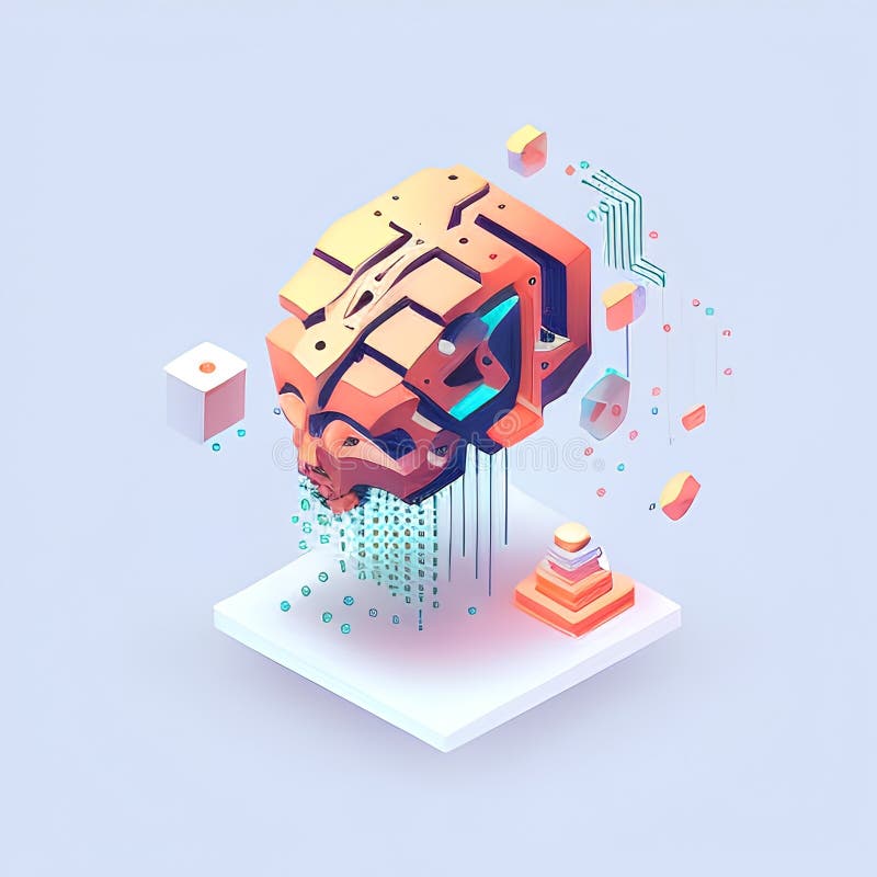 Artificial Intelligence Concept. 3d Isometric Vector Illustration ...