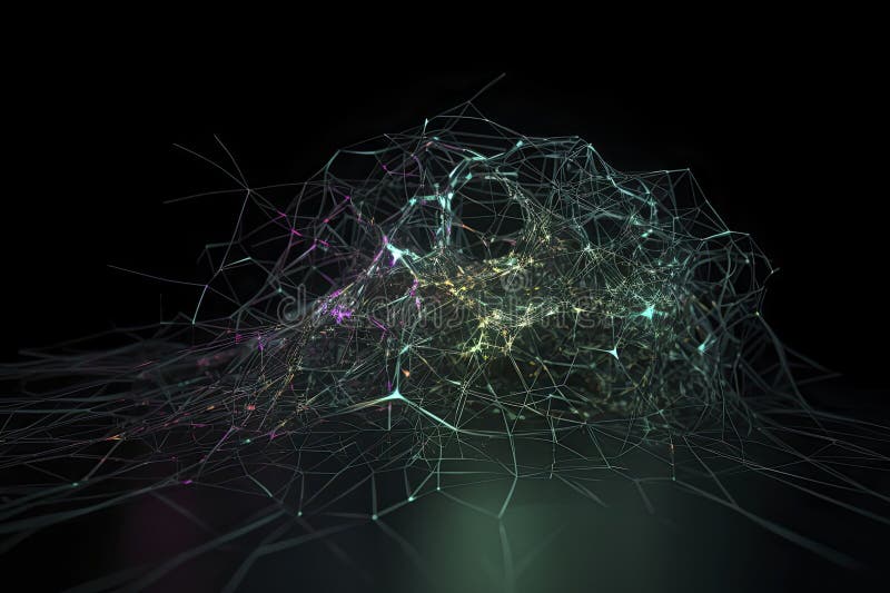 Artificial Intelligence Concept - 3d Rendered Image. Dark Background ...