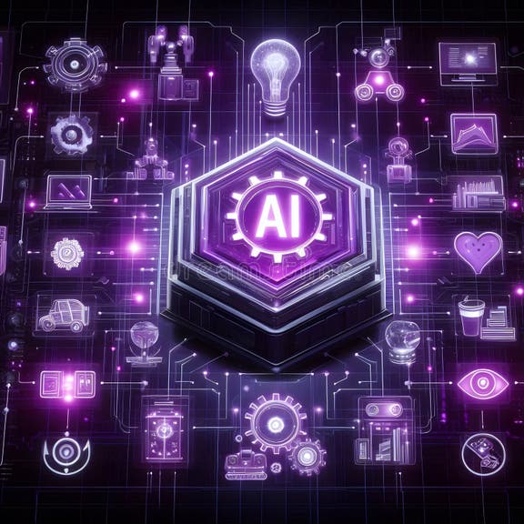 Artificial Intelligence Concept Data Array Stock Illustration - Illustration of artificial ...