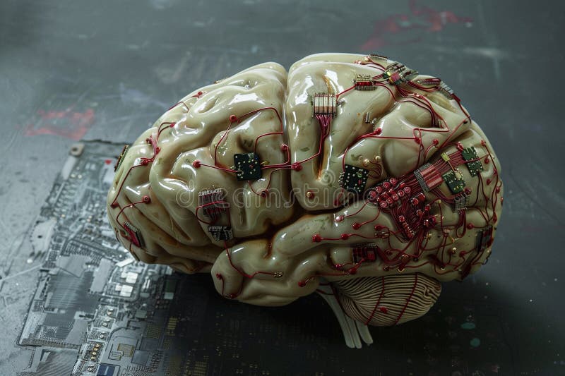 Artificial Intelligence Concept Depicting Brain Augmented Electronic Components Stock Photos ...