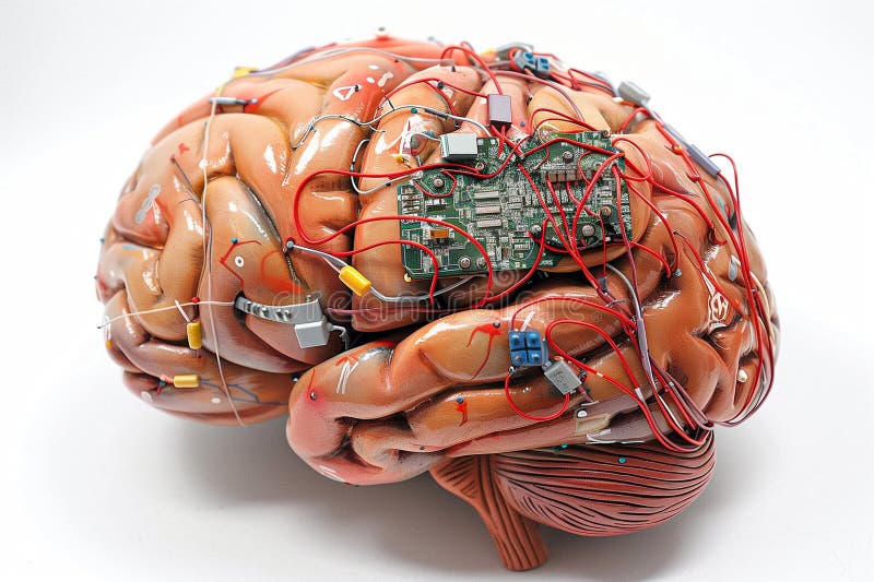 Artificial Intelligence Concept Depicting Brain Augmented Electronic Components Stock Photos ...