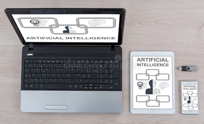Artificial Intelligence Concept on Different Devices Stock Image ...