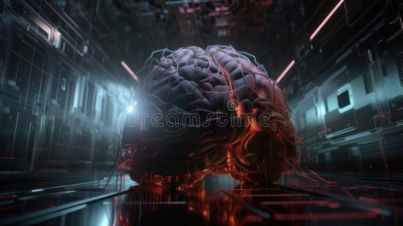 Artificial Intelligence Concept with Digital Android Brain and Circuit ...