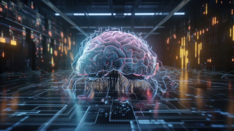 Artificial Intelligence Concept with Digital Android Brain and Circuit ...