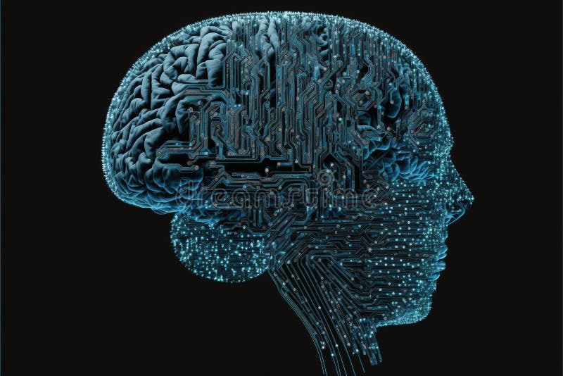 Artificial Intelligence Concept with a Digital Brain Focused on ...
