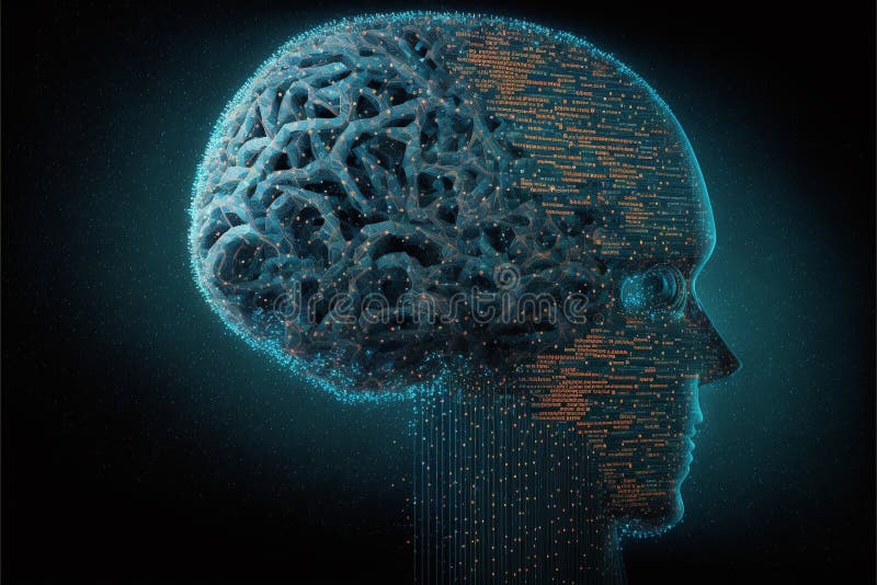Artificial Intelligence Concept with a Digital Brain Focused on ...