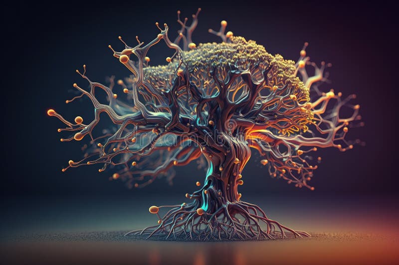 Artificial Intelligence. Concept of Digital Networks. Development of ...