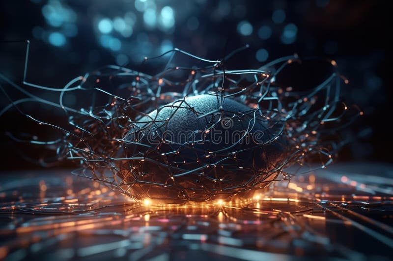 Artificial Intelligence. Concept of Digital Networks. Development of ...