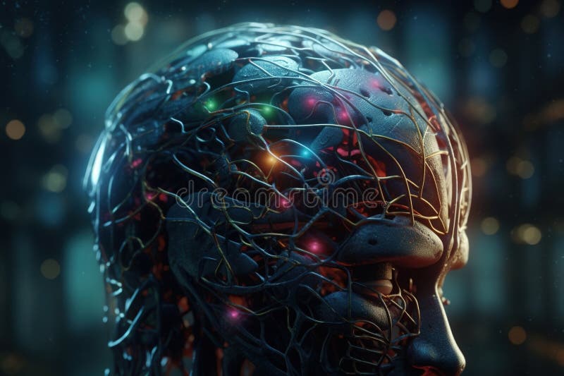 Artificial Intelligence. Concept of Digital Networks. Development of ...