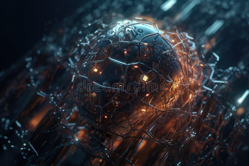 Artificial Intelligence. Concept of Digital Networks. Development of ...