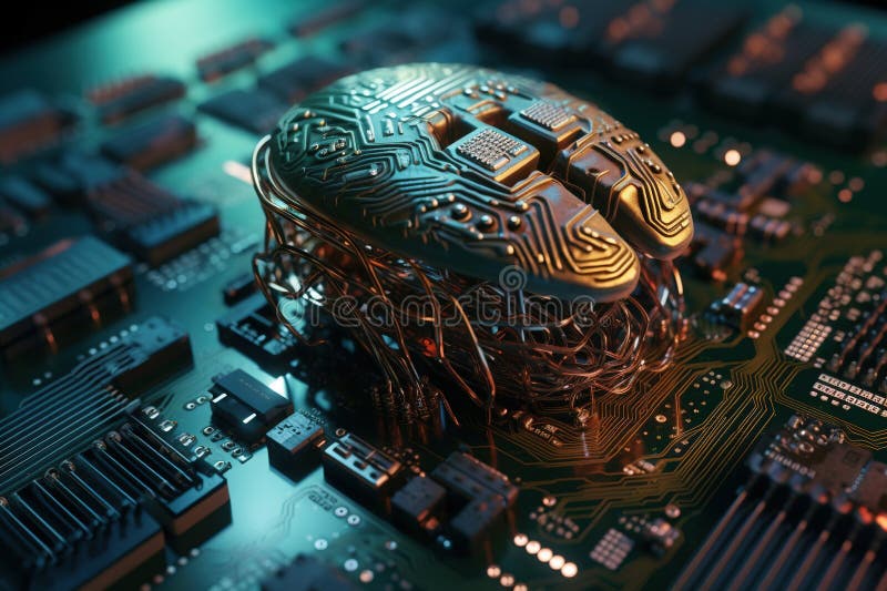 Artificial Intelligence. Concept of Digital Networks. Development of ...