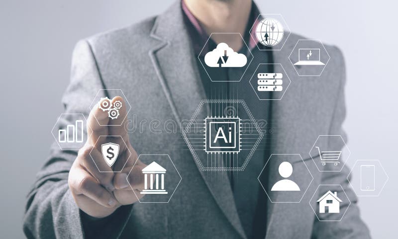 Artificial Intelligence Concept. the Entire Global Network, Finance and ...