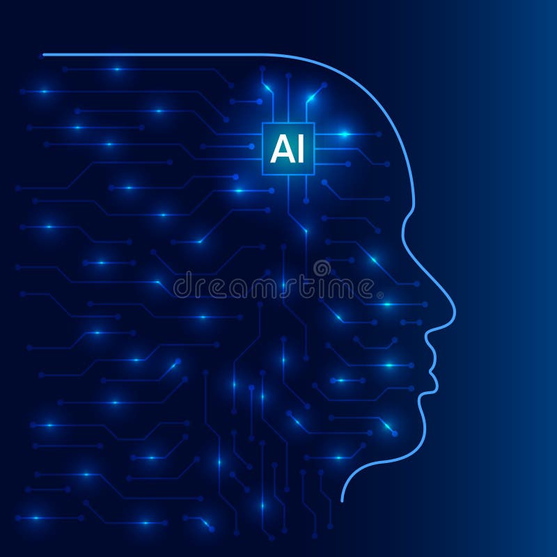 Artificial Intelligence Concept. Futuristic Human Big Data ...