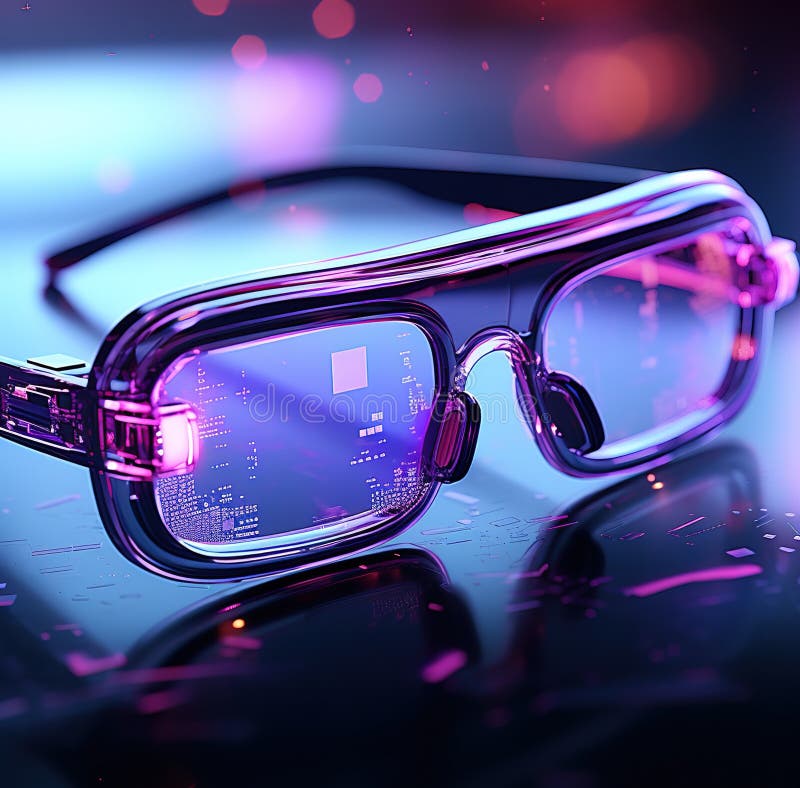 Artificial Intelligence Concept. Glasses with Digital MemoryArtificial ...