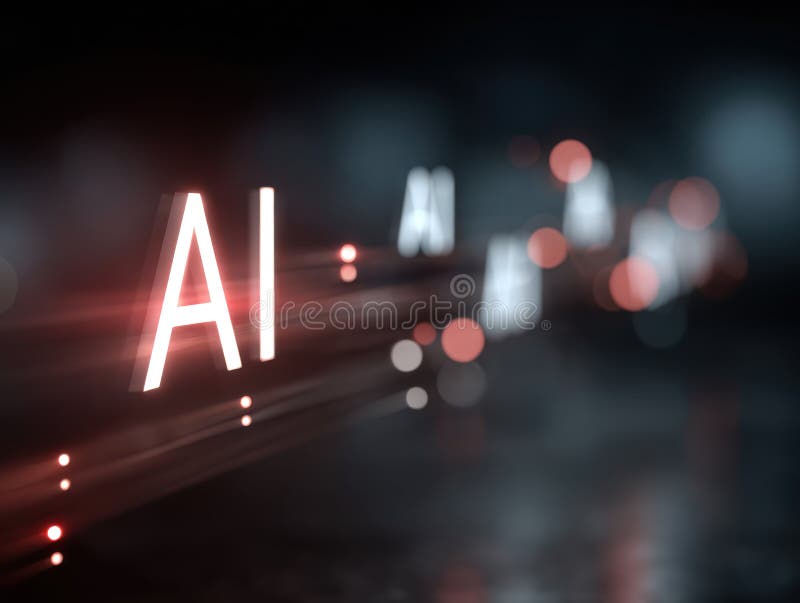 Artificial Intelligence Concept with Glowing Ai Letters and Digital ...