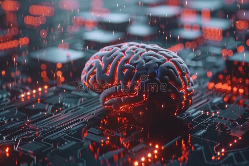 Artificial Intelligence Concept with Human Brain and Circuitry ...