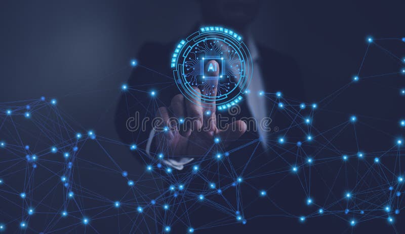 The Artificial Intelligence Concept Human Using Technology Smart ...