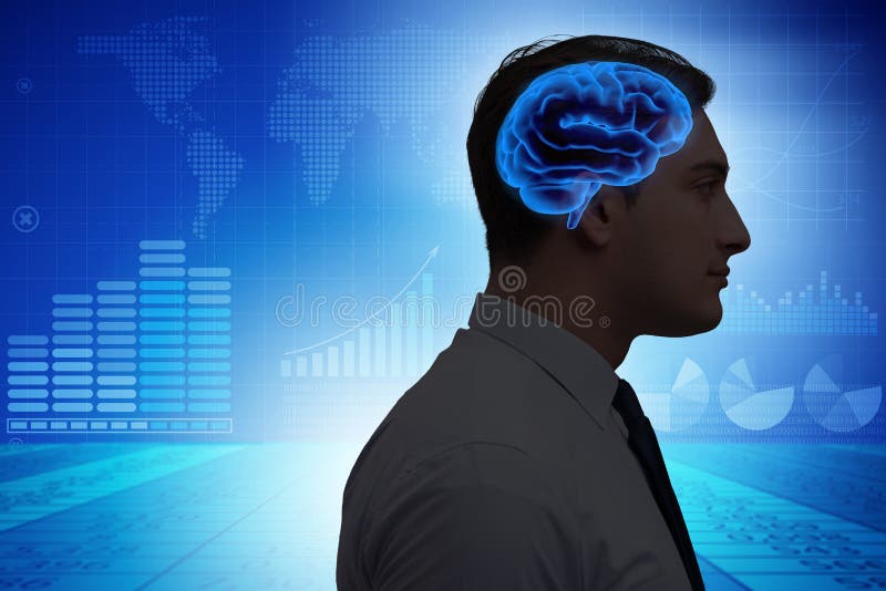 The Artificial Intelligence Concept with Man Stock Photo - Image of ...