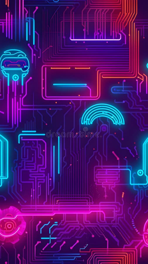 Artificial Intelligence Concept in Neo Colours Illustration AI ...