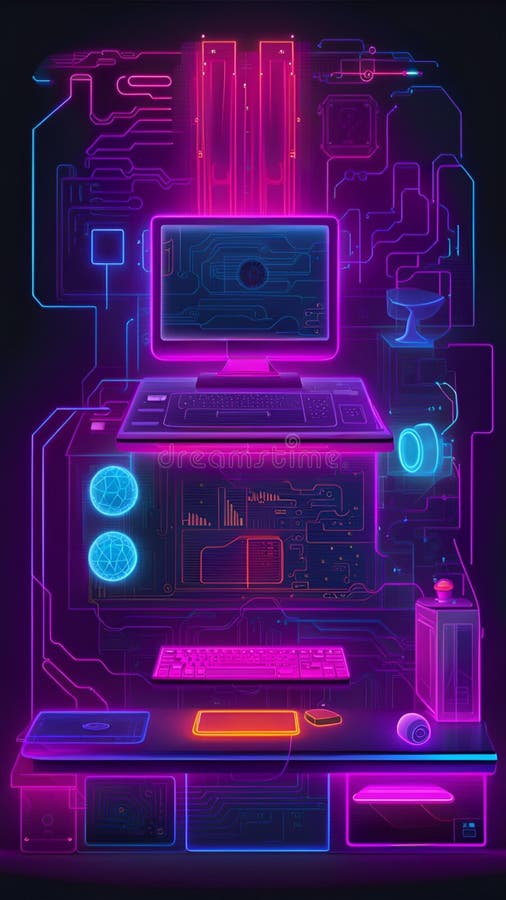 Artificial Intelligence Concept in Neo Colours Illustration AI ...