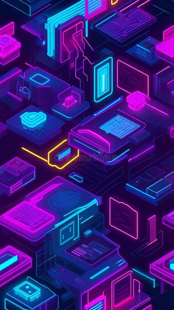 Artificial Intelligence Concept in Neo Colours Illustration AI ...