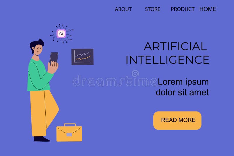 Artificial Intelligence Concept with People. Flat Vector Illustration ...