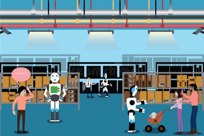 Artificial Intelligence Concept,Robot Used To Help Customers Stock ...