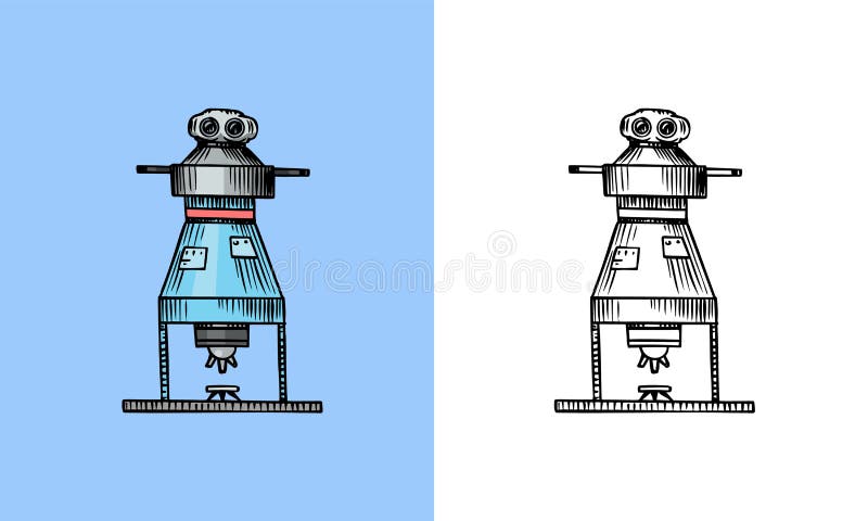 Artificial Intelligence Concept. Robot in Vintage Style. Replicant or ...