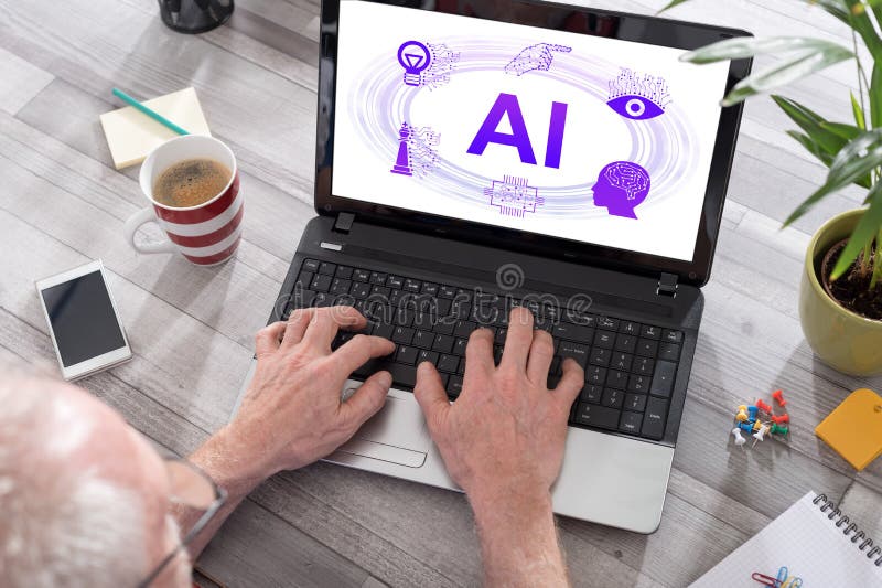Artificial Intelligence Concept on a Laptop Screen Stock Image - Image ...
