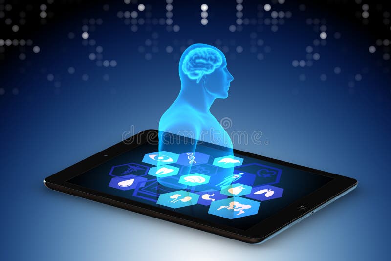 The Artificial Intelligence Concept in Telemedicine Stock Illustration ...